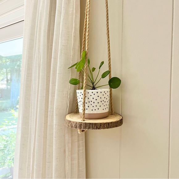 Wall Decor | Solid Wood Round Hanging Shelf | Poshmark